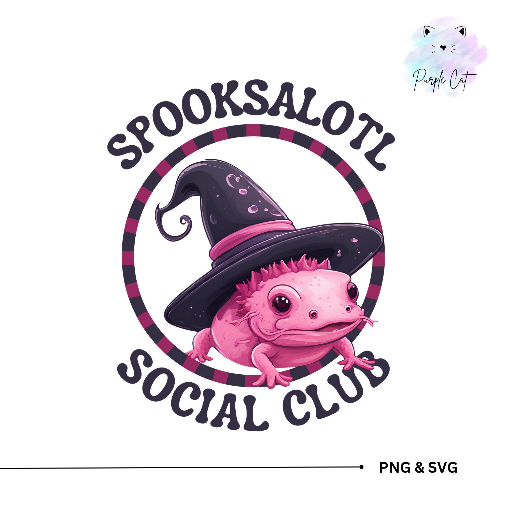 Spooksalotl Social Club, Axolotl Png, Axolotl Halloween Svg ...