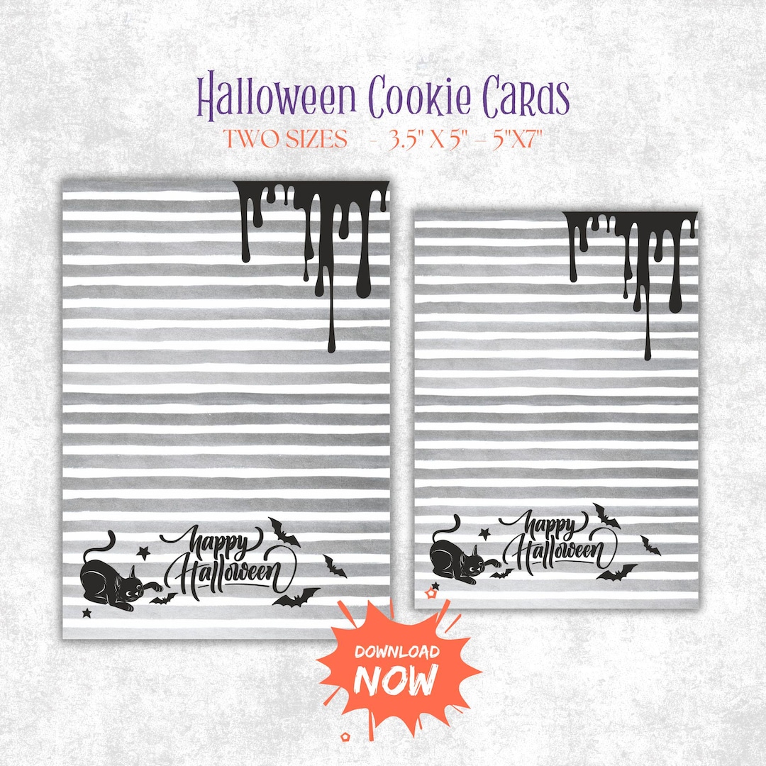 Halloween Cookie Card Printable: Trick or Treat Favor Tags (digital ...
