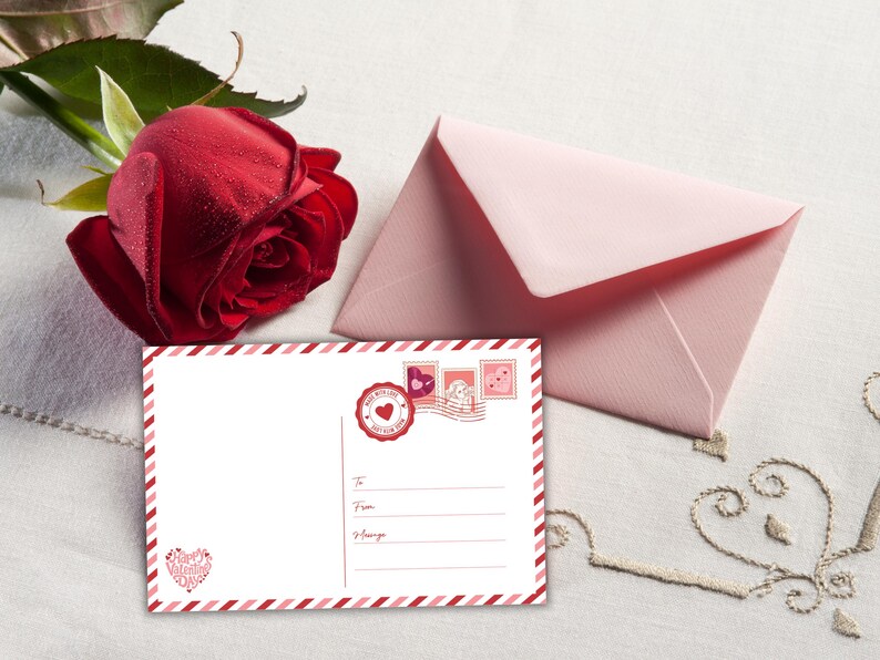 Valentine’s Day Postcards: Romantic Mailbox Happy Valentine's (digital ...