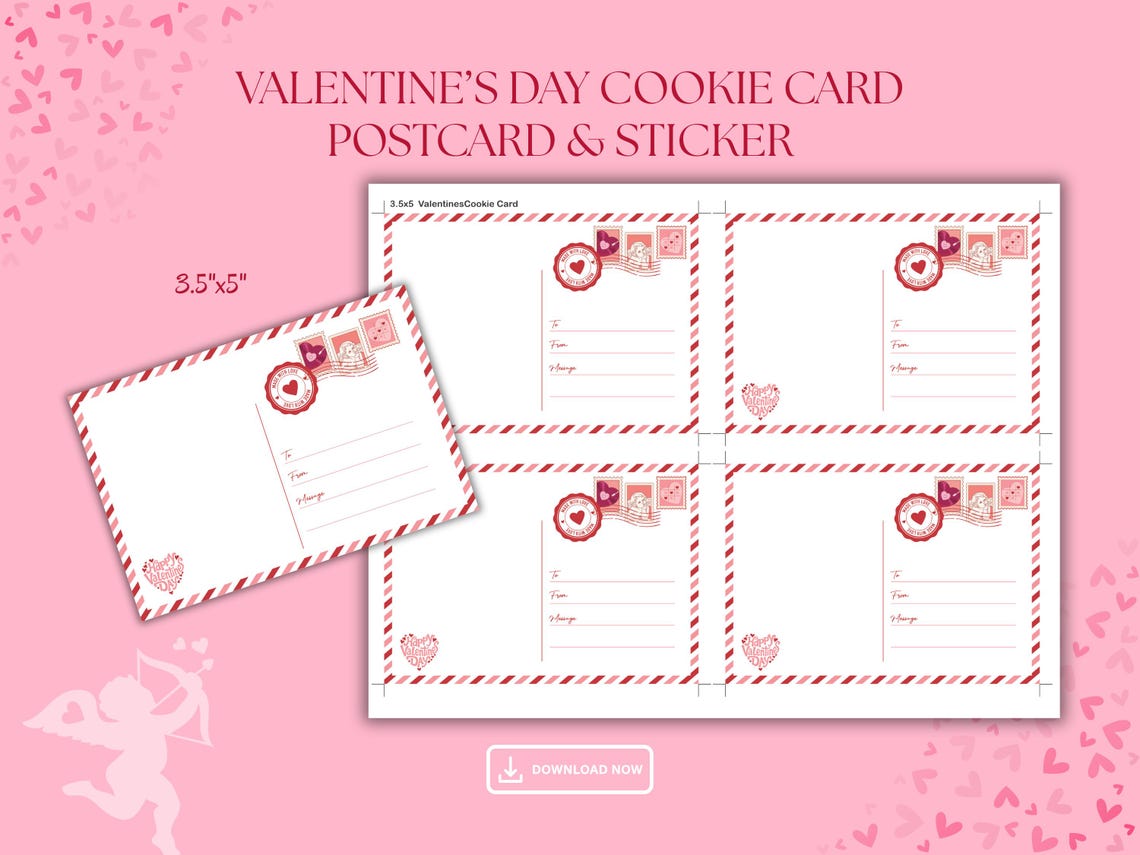 Valentine’s Day Postcards: Romantic Mailbox Happy Valentine's (digital ...