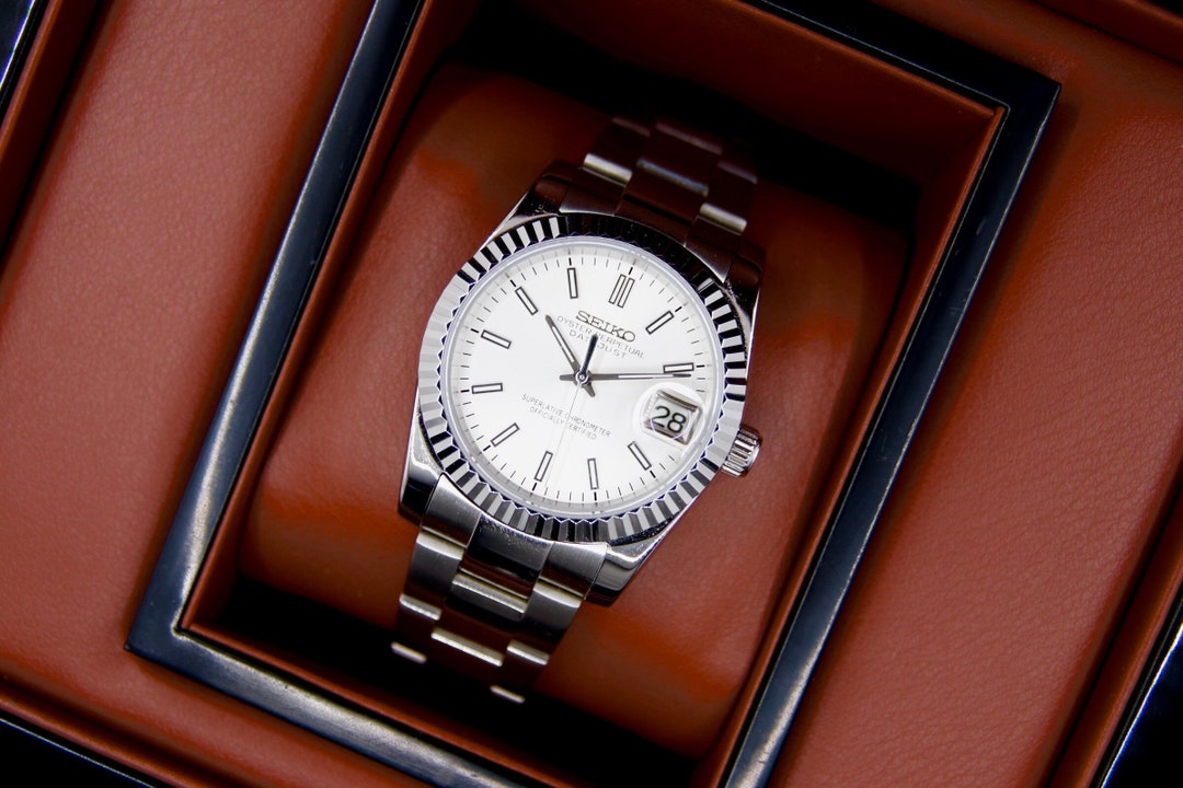 Seiko Mod White Dial DJ Homage Luxury Box, Straps & Extras - Etsy
