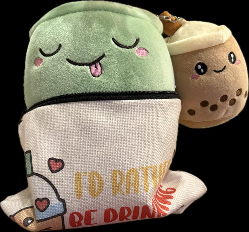 Boba Tea Friends Gift Set | Boba Makeup Bag | Boba Keychain | Boba ...