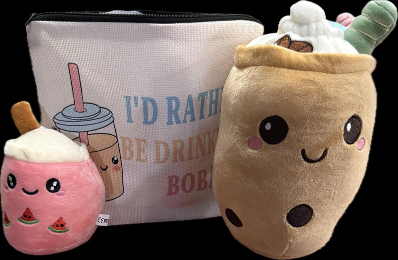 Boba Tea Friends Gift Set | Boba Makeup Bag | Boba Keychain | Boba ...