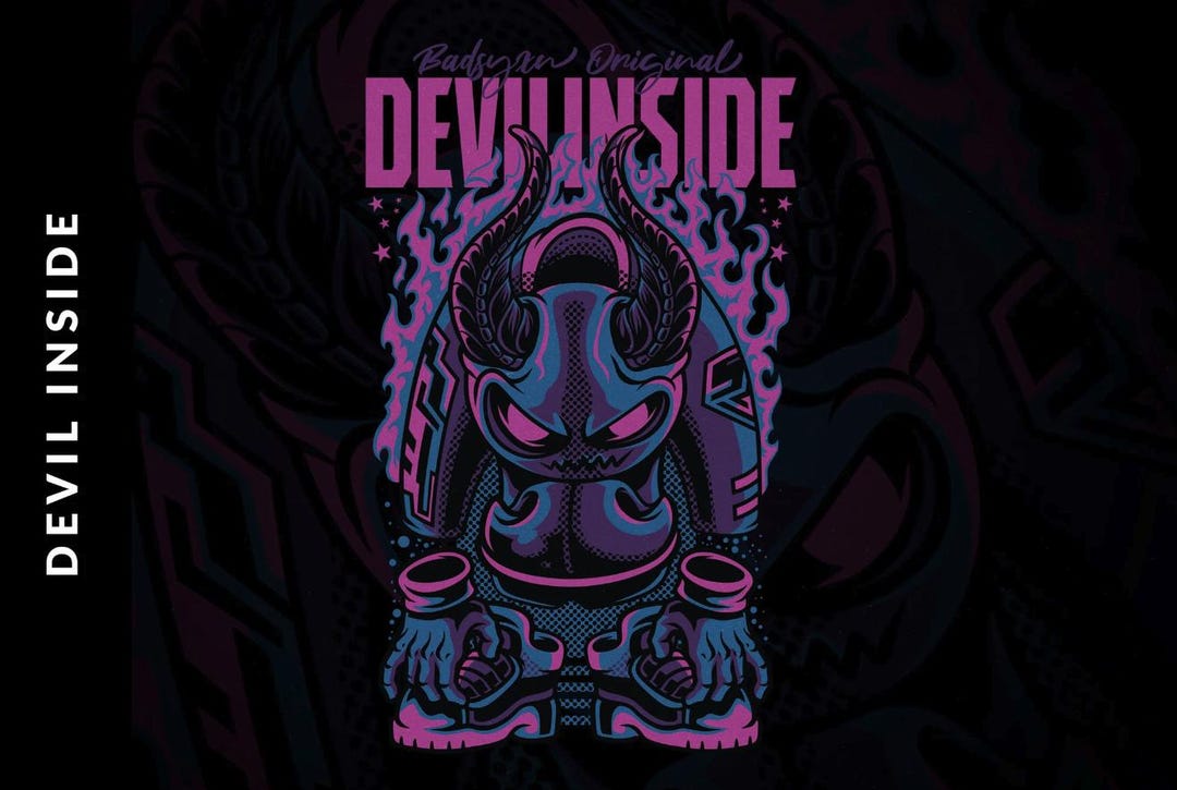 Devil Tshirt Design Modern Digital Art Ai, Eps, Pdf, Png Files - Etsy