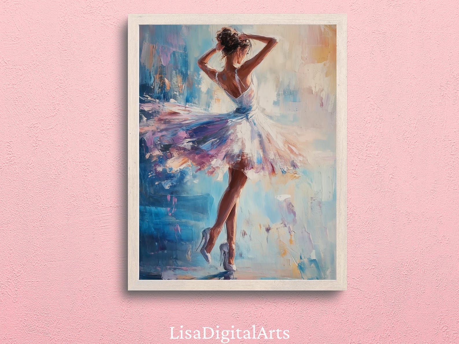 Pastel Ballerina Wall Art – Graceful Ballet Dancer Digital Print ...