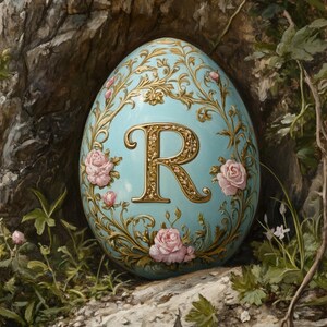 Easter Egg Print | Custom Letter R Art, Personalized Wall Decor, Fun ...