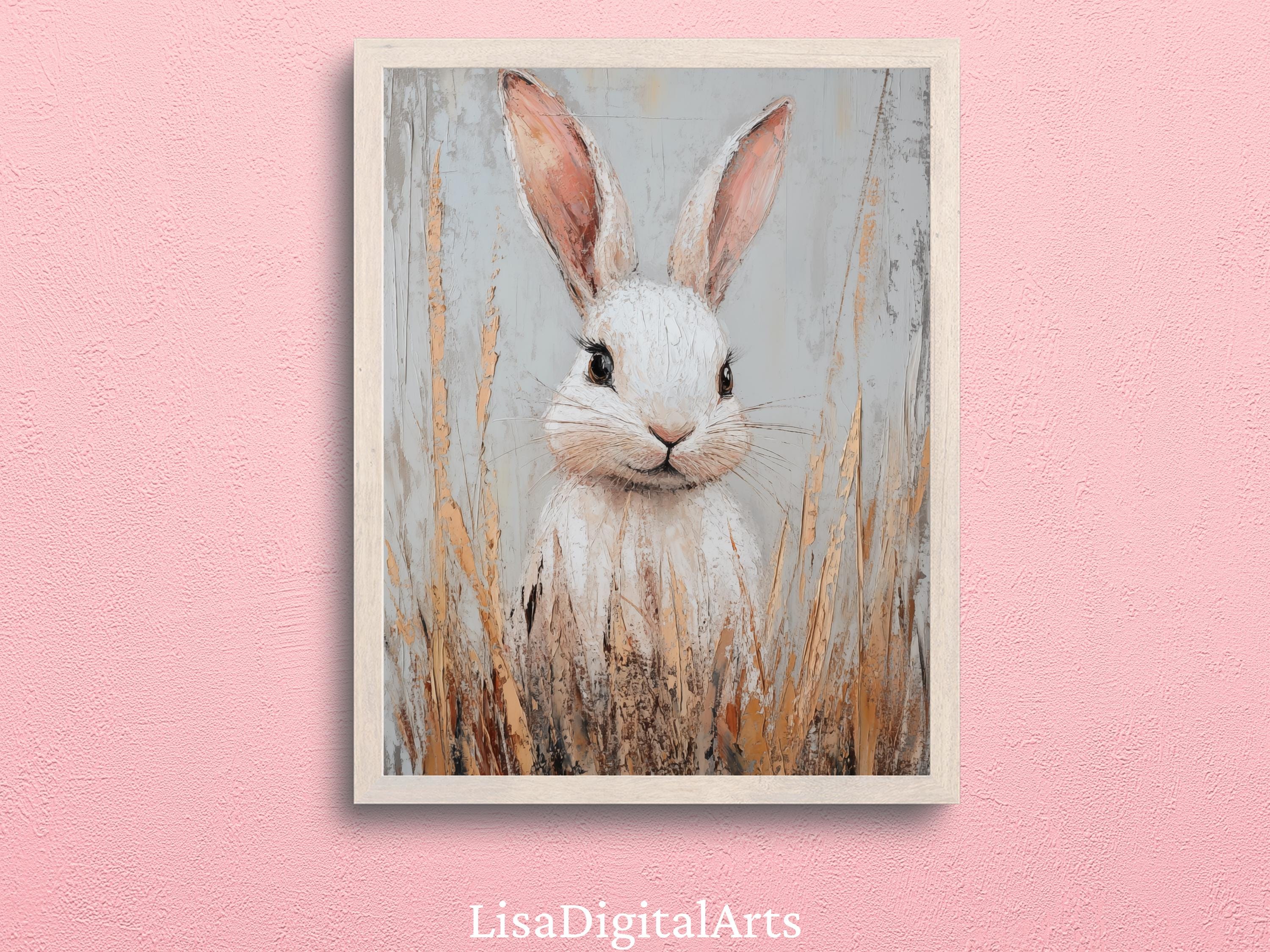 Rustic Bunny Wall Art Print, Farmhouse Rabbit Digital Download ...