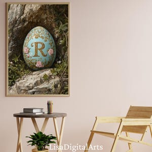 Easter Egg Print | Custom Letter R Art, Personalized Wall Decor, Fun ...