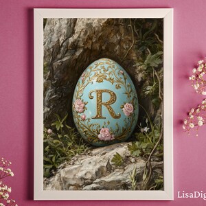 Easter Egg Print | Custom Letter R Art, Personalized Wall Decor, Fun ...