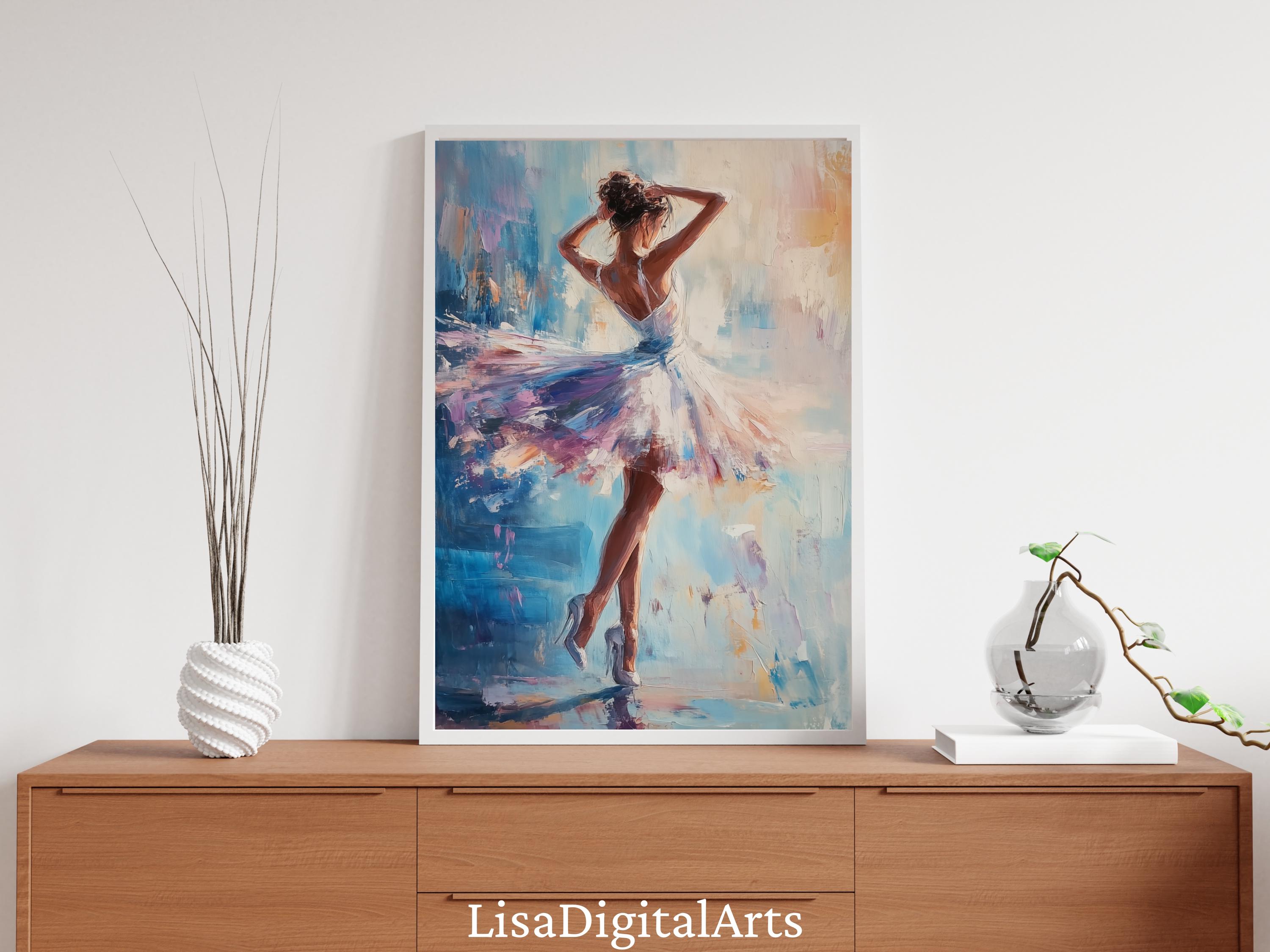Pastel Ballerina Wall Art – Graceful Ballet Dancer Digital Print ...