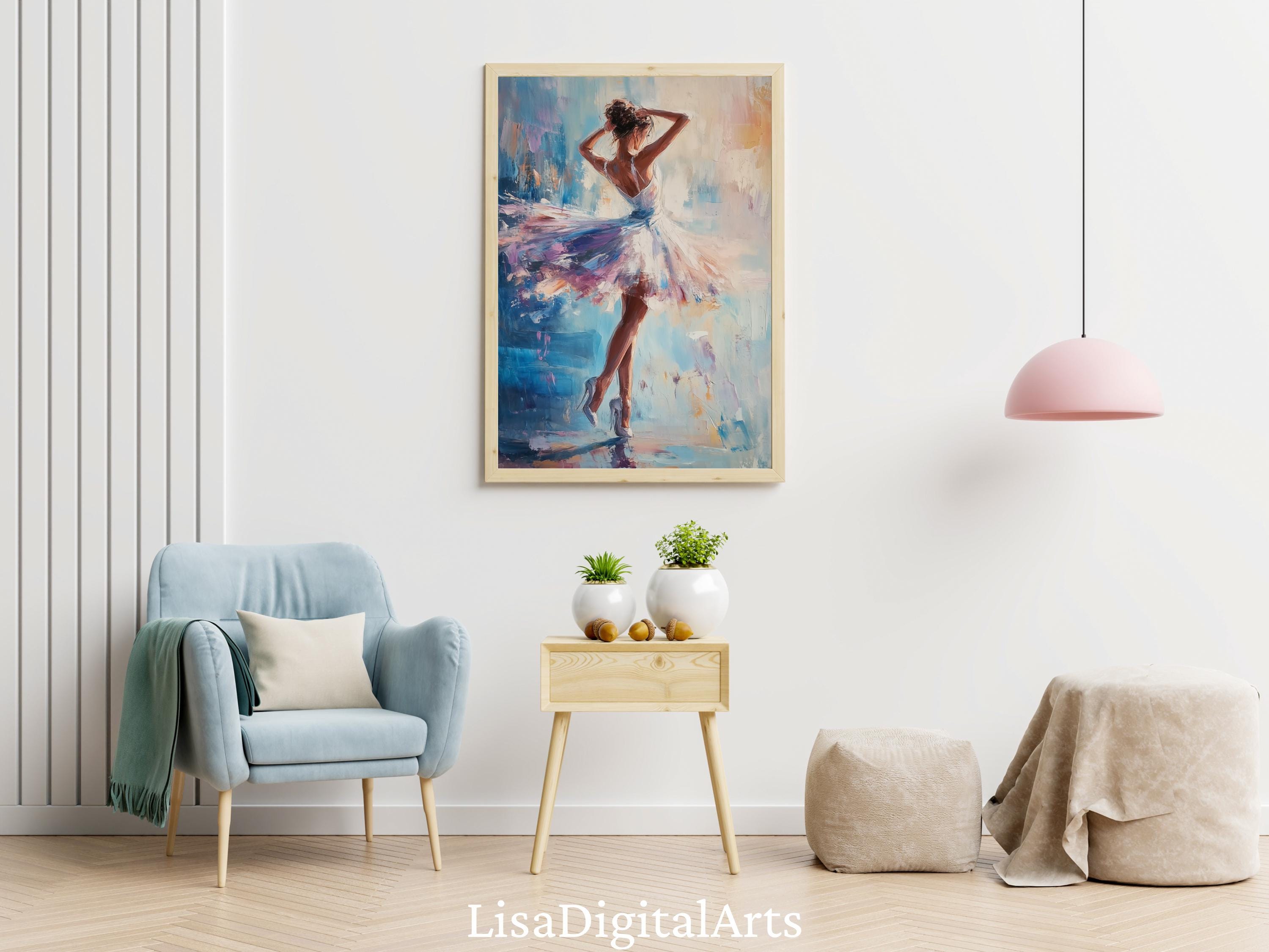 Pastel Ballerina Wall Art – Graceful Ballet Dancer Digital Print ...