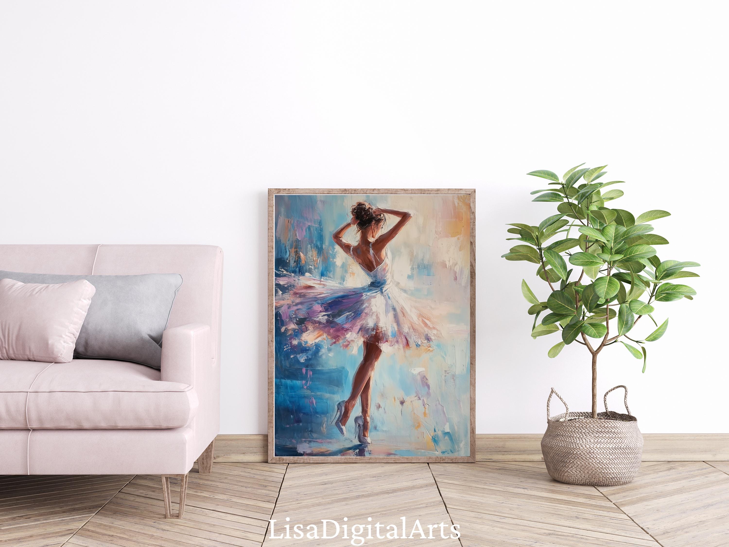 Pastel Ballerina Wall Art – Graceful Ballet Dancer Digital Print ...