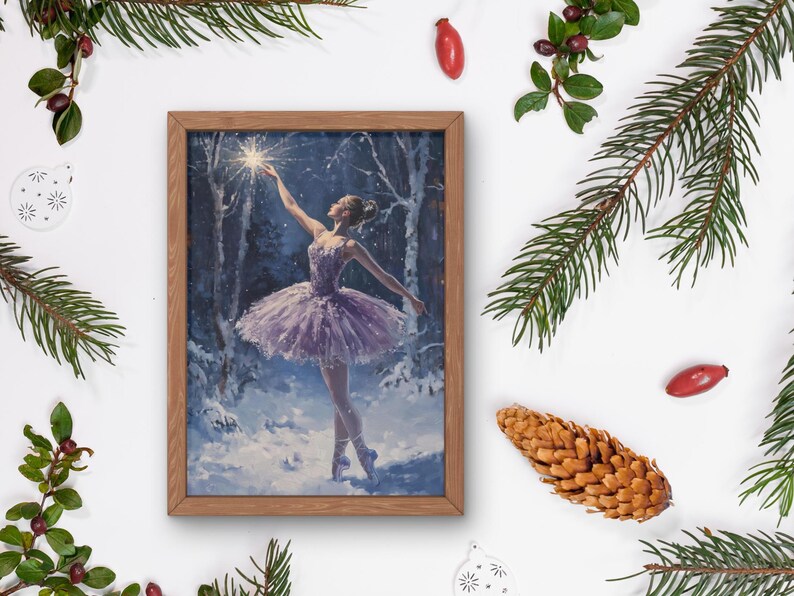 Nutcracker Ballerina Art Print: Christmas Balletcore Decor (digital ...