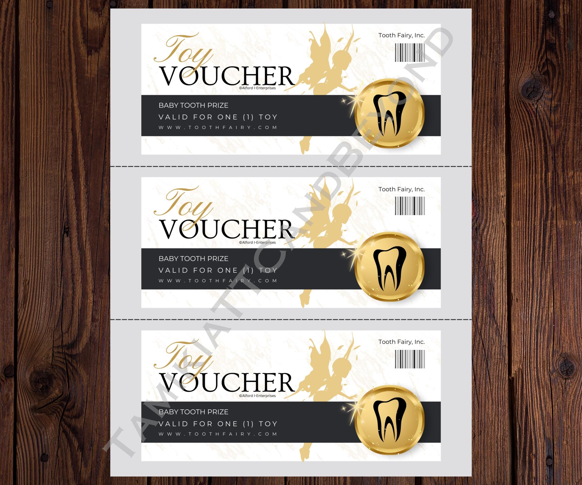 Tooth Fairy Toy Voucher - INSTANT DOWNLOAD - Coupon - Etsy