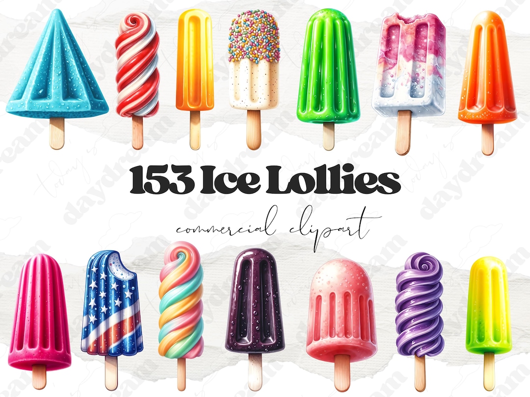 Ice Lollies Watercolour Clipart, High Quality 300DPI Commercial Use ...