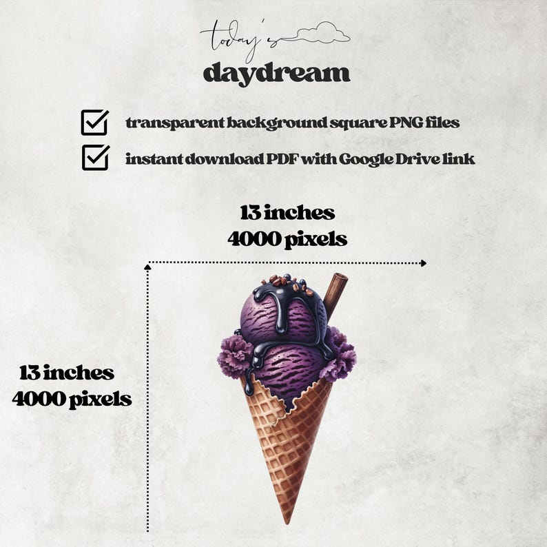 Watercolour Ice Cream Cones Clipart: PNG Graphics, Commercial Use ...