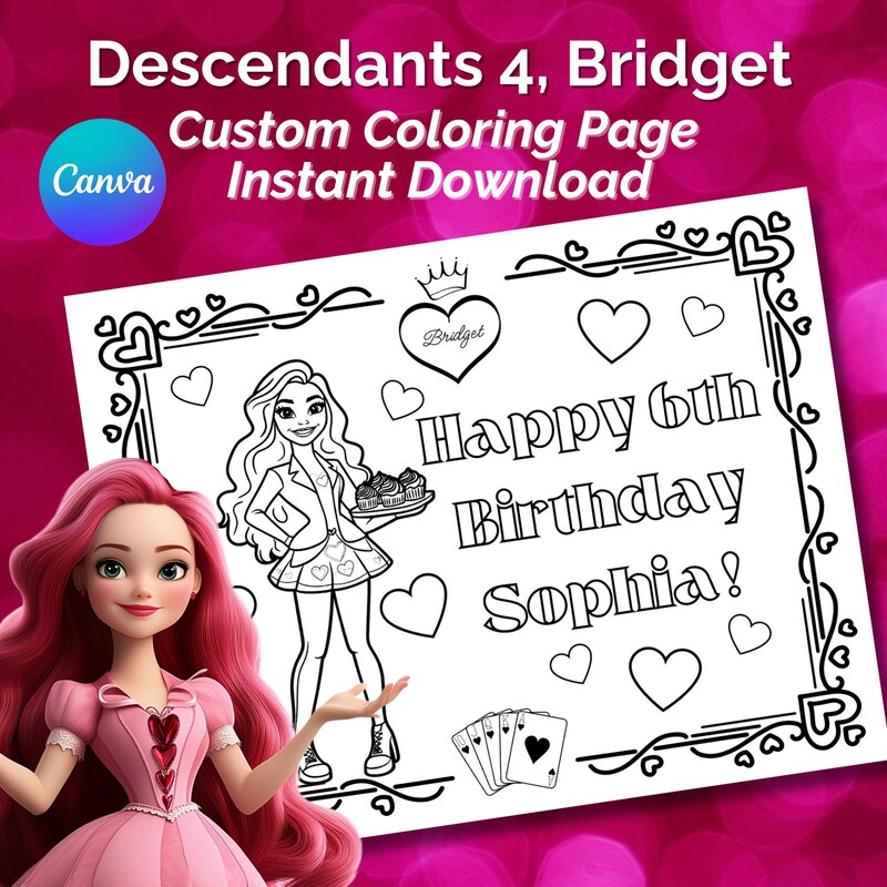 Descendants Rise of Red Coloring Pages - Etsy