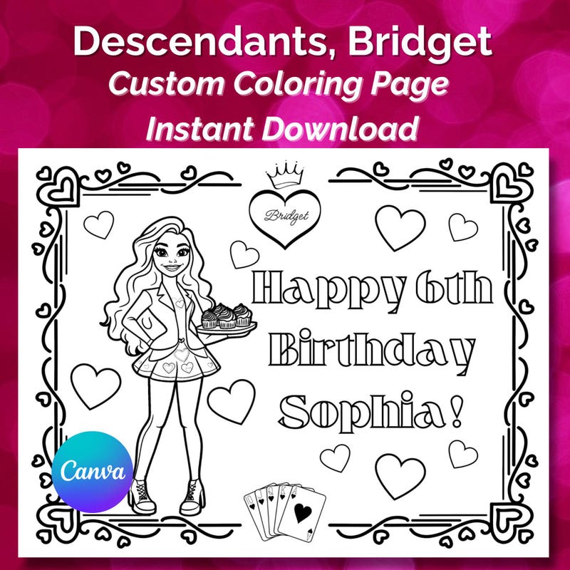 Descendants Rise of Red Coloring Pages - Etsy