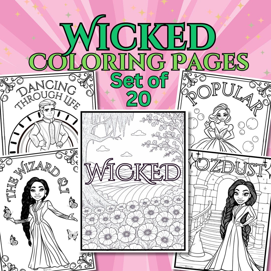 Coloring Pages Wicked Birthday Party Activity Party Favor, Printable ...