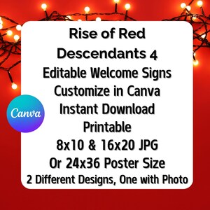 Welcome Sign, Rise of Red Welcome Birthday Party Sign, Customizable ...