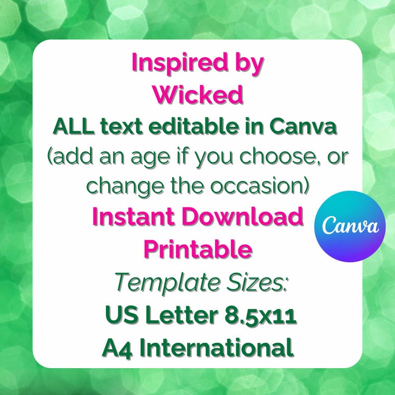 Wicked Custom Coloring Page, Wicked Birthday Party Activity, Digital ...
