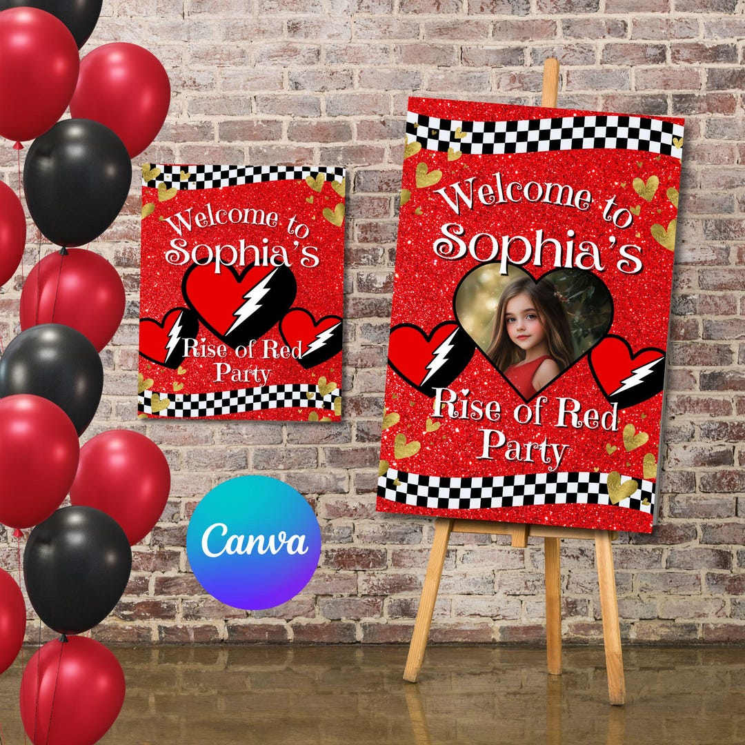 Welcome Sign, Rise of Red Welcome Birthday Party Sign, Customizable ...