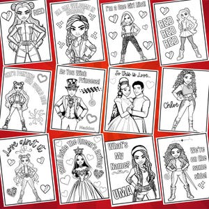 Rise of Red Coloring Pages, Descendants Color Sheets, Kids Party ...