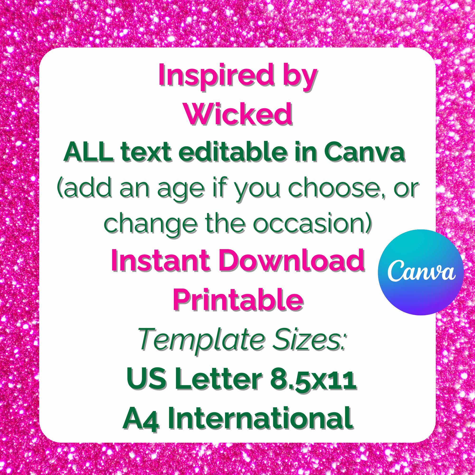 Wicked Custom Coloring Page, Glinda the Good Witch Birthday Party ...