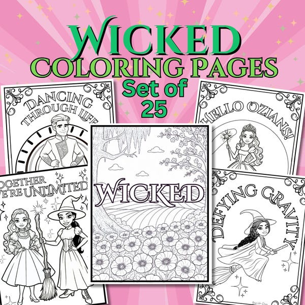 Wicked for Good Colouring - Etsy