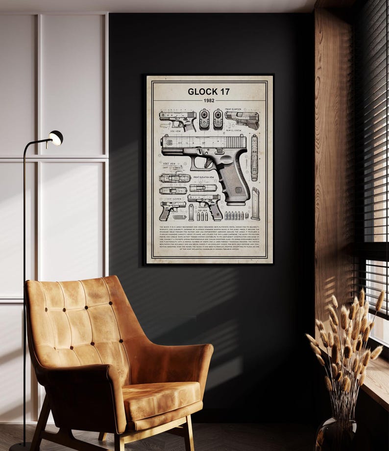 Vintage the Colt M1911, Blueprint Poster Style A1 Size, Retro Style ...