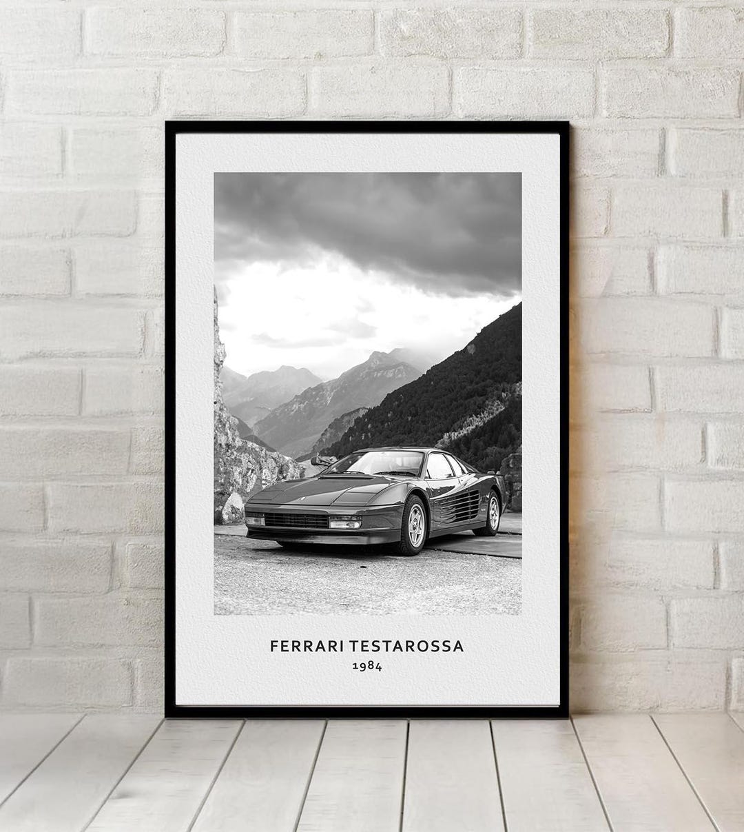 Ferrari Testarossa 1984, Classic Old Italian Cars Print, Digital ...