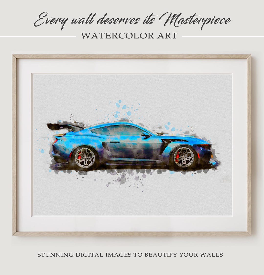 Ford Mustang GTD, Water Colour Style, Race Car, Toddlers, Sports Car ...