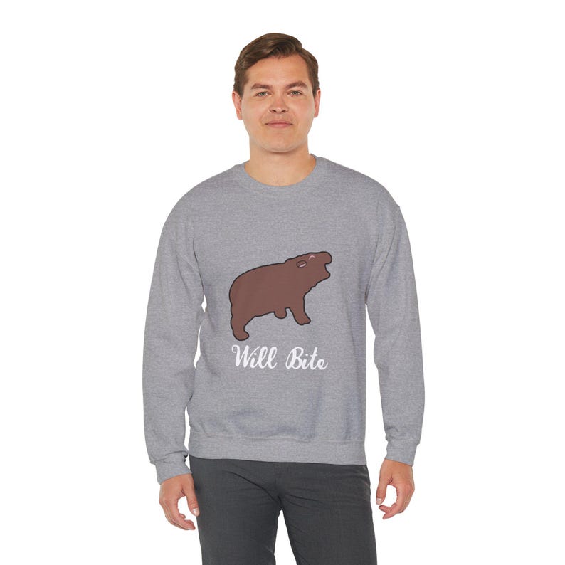 Moo Deng Bouncy Pig Viral Bite Chaos Tiktok Sweatshirt Unisex Crewneck ...