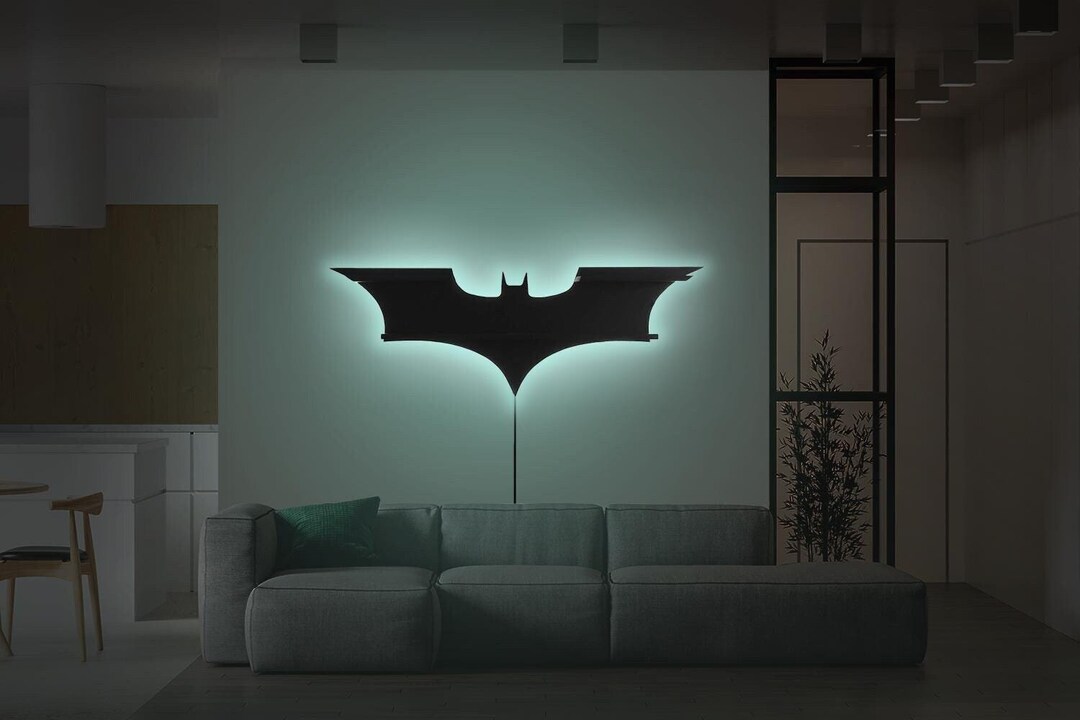 Bat Led Wall Decor Display Shelf Funko Pop Sign Unit Super Hero RGB 16 ...