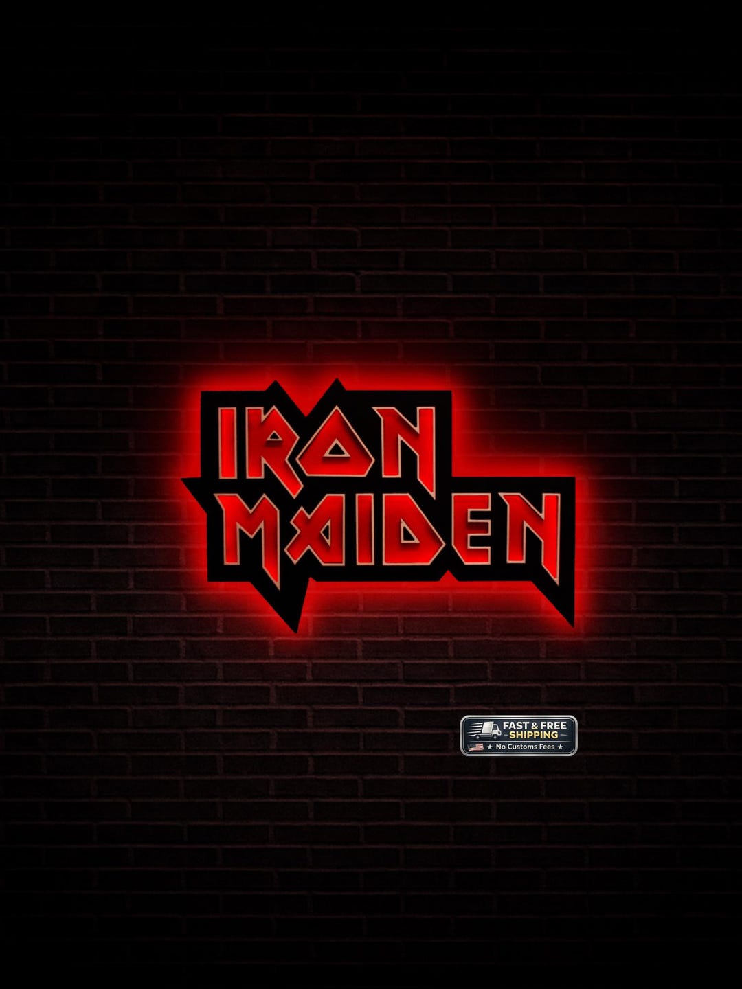 Iron Maiden Logo LED Wall Light Sign: Handmade Rock Heavy Metal Music ...