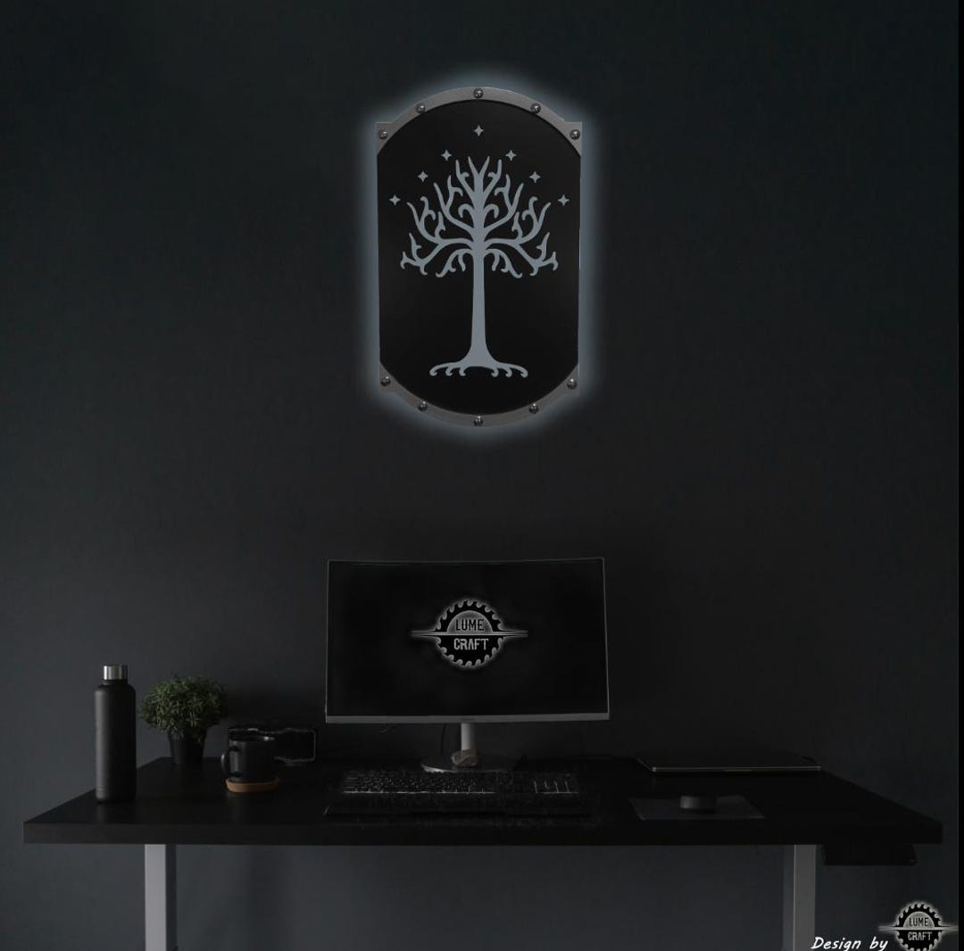Gondor Shield Lord of the Rings Handmade Wooden Led Lighted RGB 16 ...