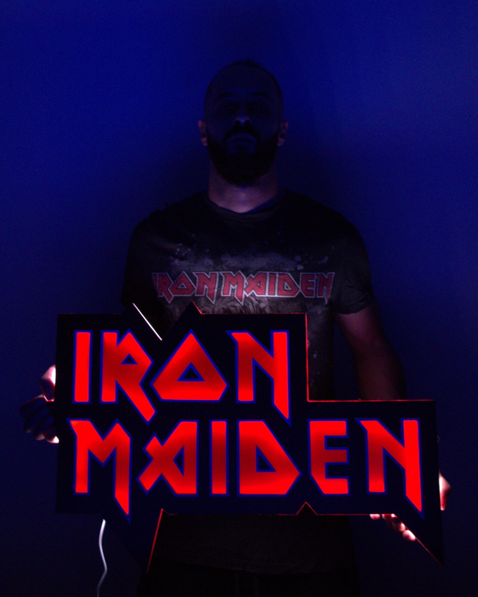 Iron Maiden Logo LED Wall Light Sign: Handmade Rock Heavy Metal Music ...