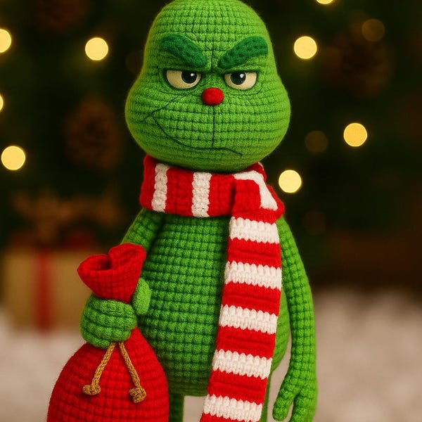 Crocheted Grinch Toy - Etsy