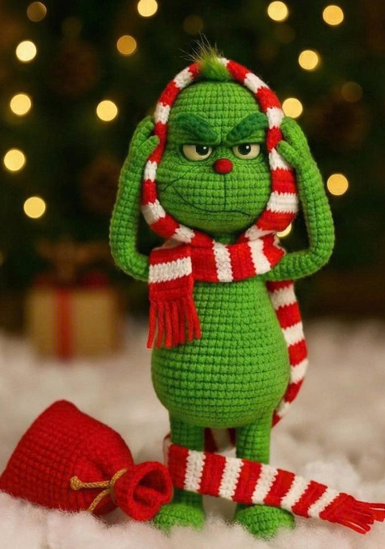 Crochet Christmas Grinch Amigurumi Pattern, Crochet Doll PDF Tutorial ...