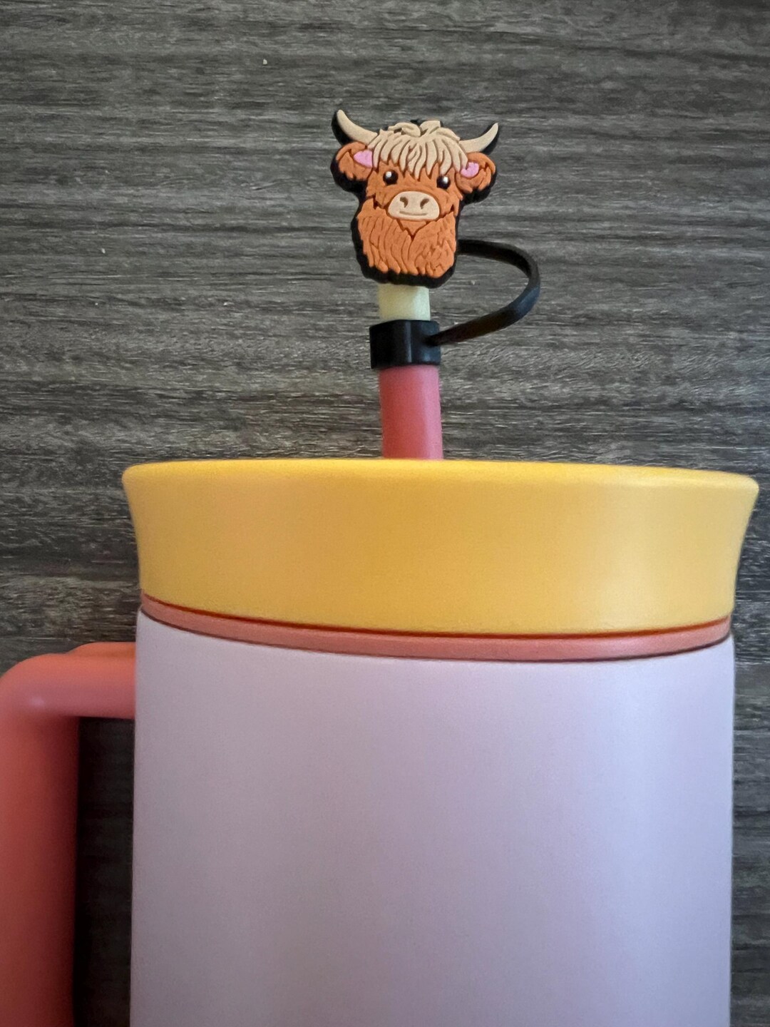 Highland Cow Straw Topper, Sports Straw Accessories, Straw Covers ...