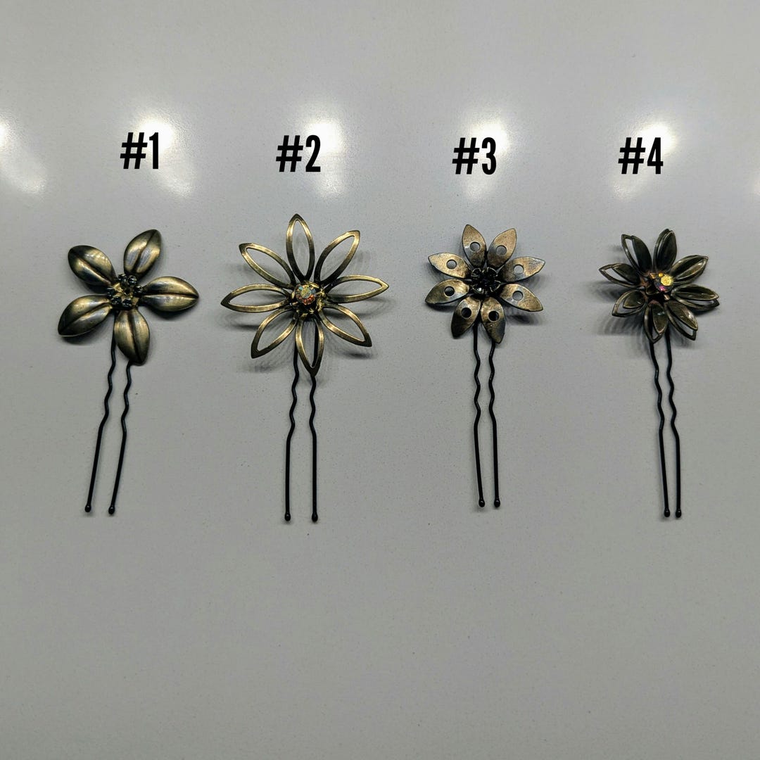 Flower Hair Pins (4 Varieties) - Etsy