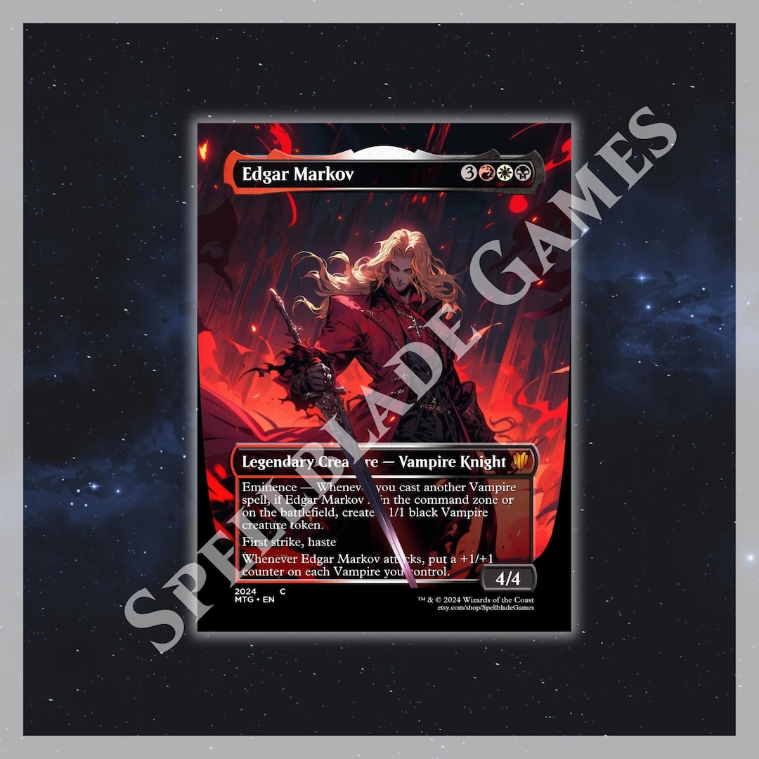 Custom MTG Proxy - Edgar Markov Alt Art | Alucard Castlevania Inspired ...