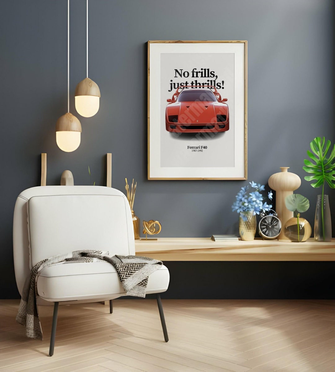 SALE Ferrari F40 Poster 80s Supercar Art Print Christmas Gift for ...