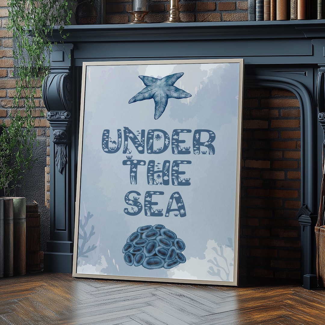 Under the Sea Wall Art, Ocean Theme Print, Nautical Digital Poster ...