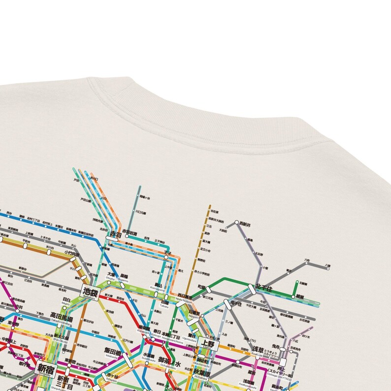 Oversized Faded Tokyo Train & Subway Map Graphic Tee – Streetwear ...