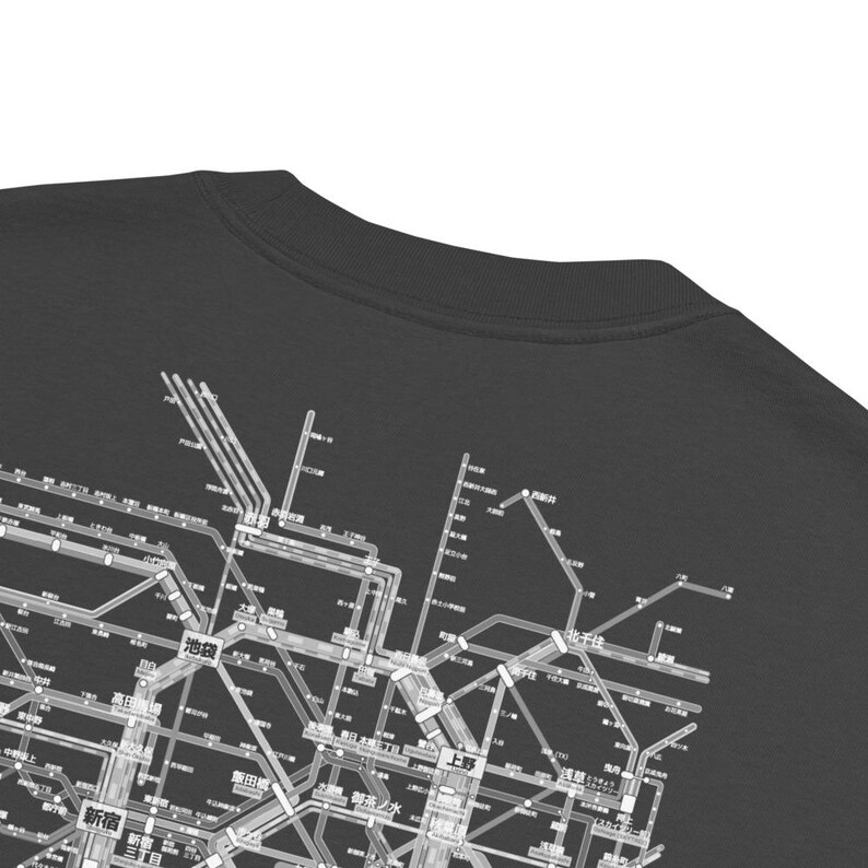 Oversized Faded Tokyo Train & Subway Map Graphic Tee – Streetwear ...
