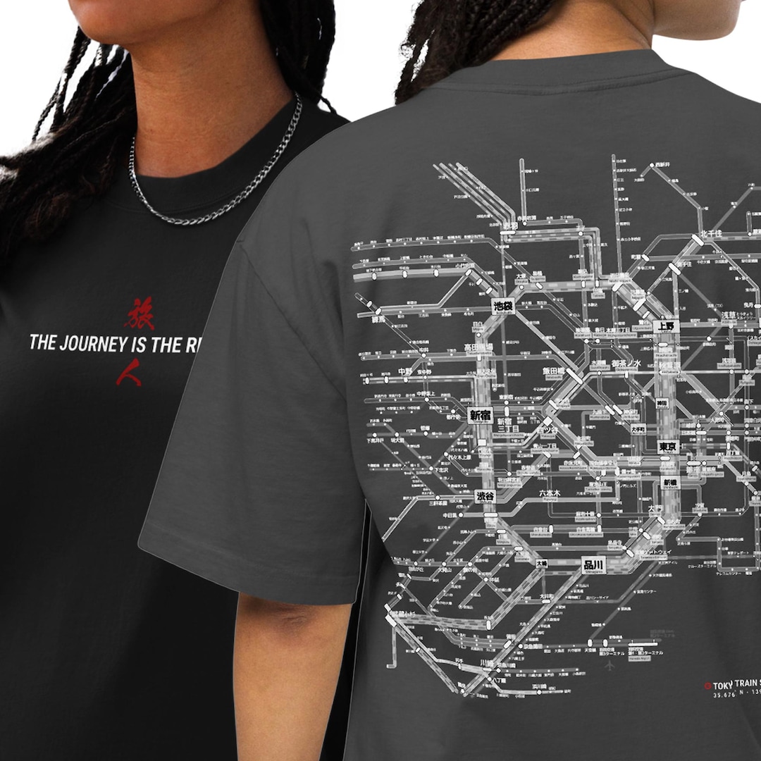 Oversized Faded Tokyo Train & Subway Map Graphic Tee – Streetwear ...