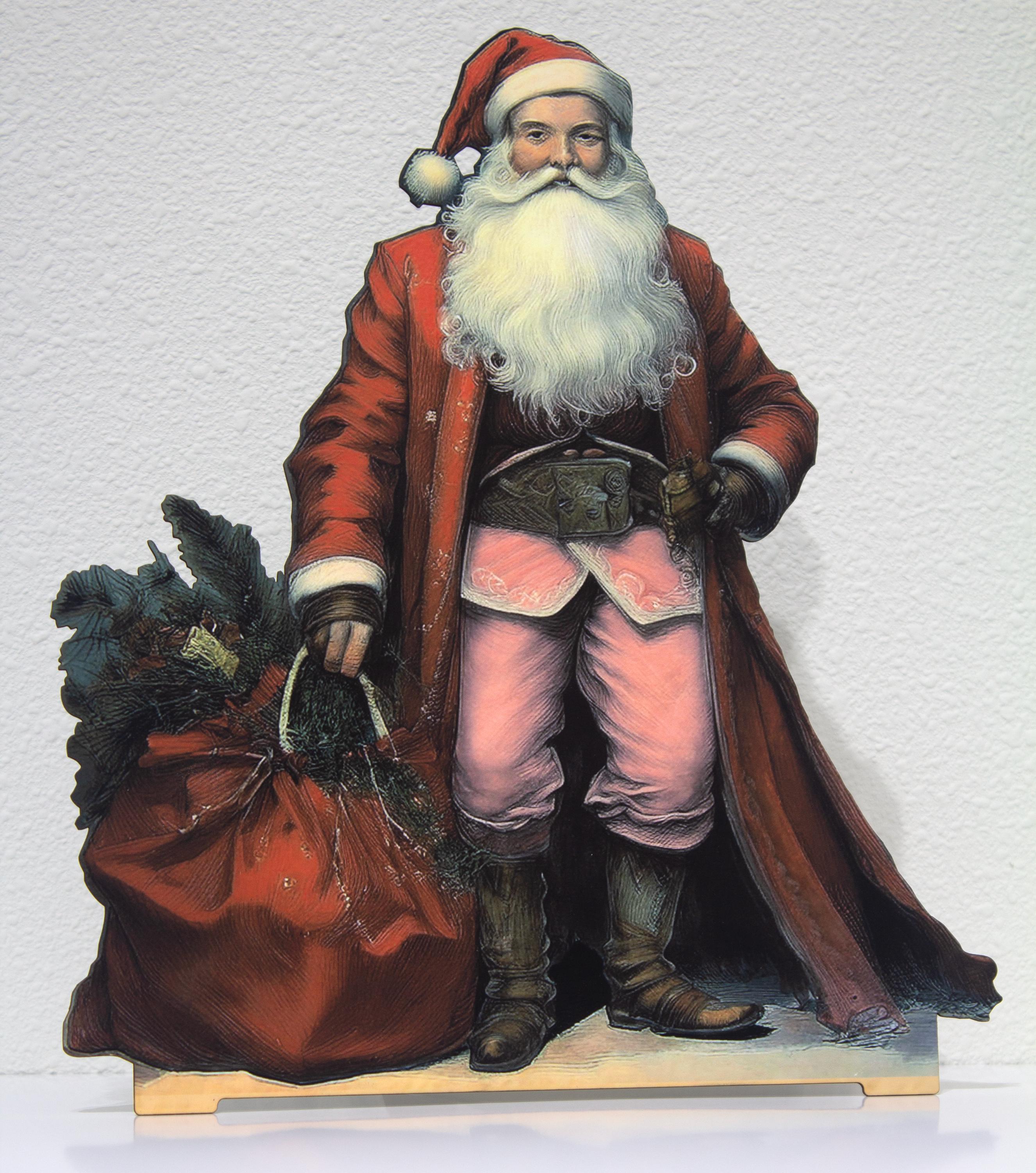 Father Christmas Retro Style, Vintage Santa Claus Cutout Standup ...