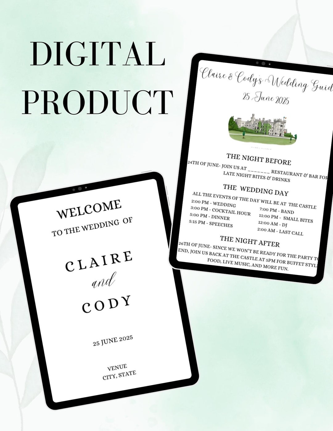 Wedding Handouts- Ceremony Brochure, Timeline for Guests, Reserved Seat ...