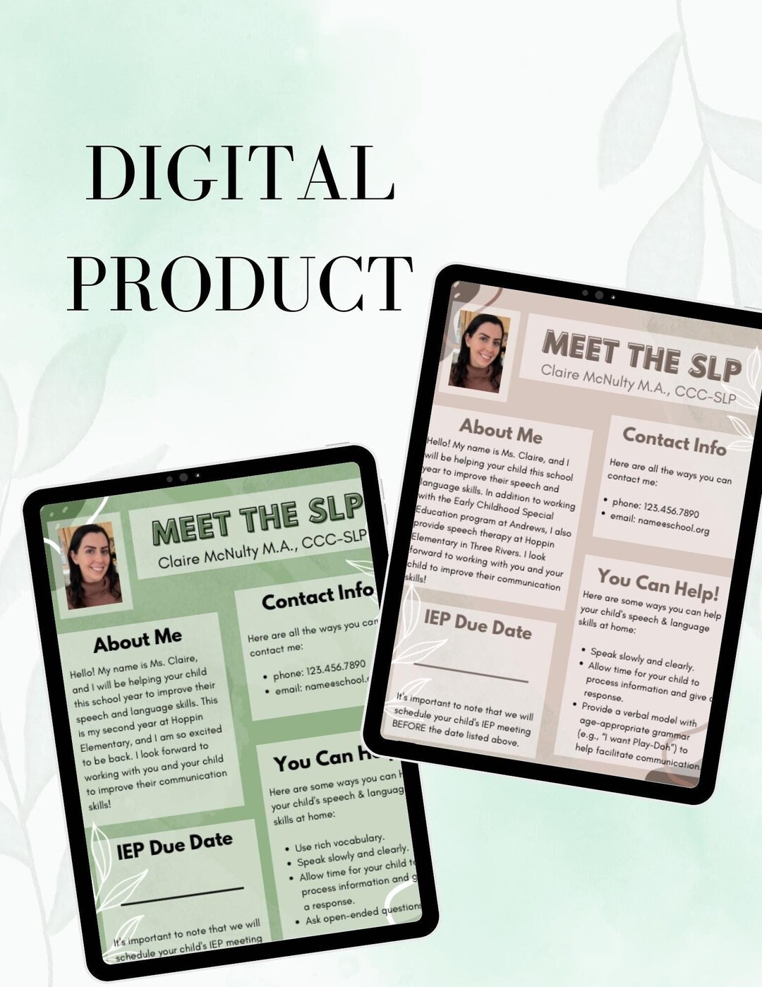 Meet the SLP Handout - Etsy